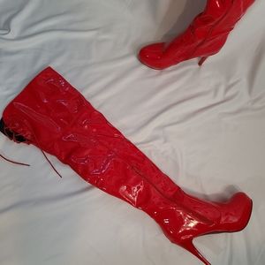 Boots | Shoes | Sexy 5 Inch Red Patent Boots | Poshmark